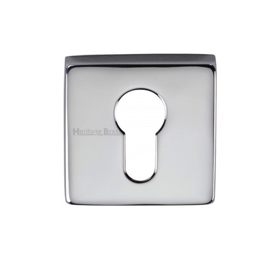 Heritage Brass Euro Profile Square Key Escutcheon, Polished Chrome ...
